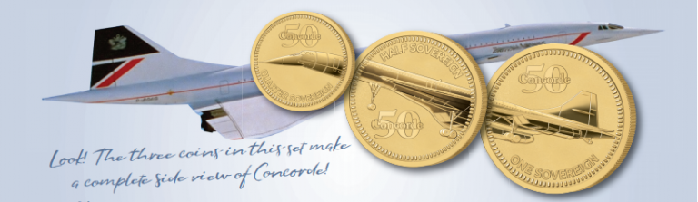 The 2019 Concorde 50th Anniversary Gold Half and Full Sovereign Set